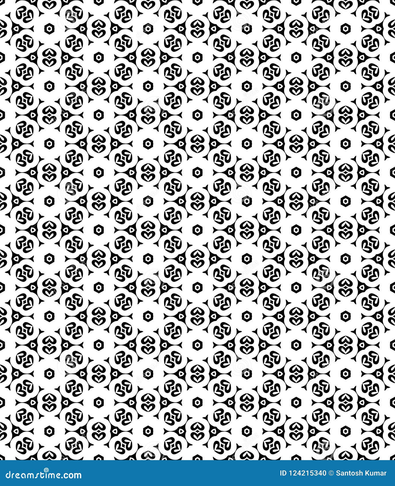 Seamless Pattern Black and White Stock Vector - Illustration of ...
