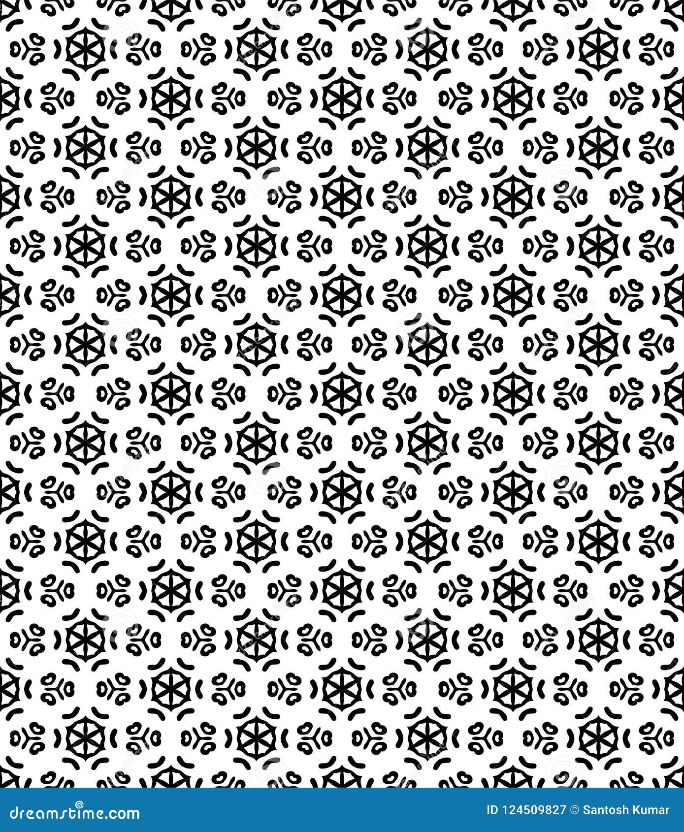 Seamless Pattern Black and White Stock Vector - Illustration of design ...