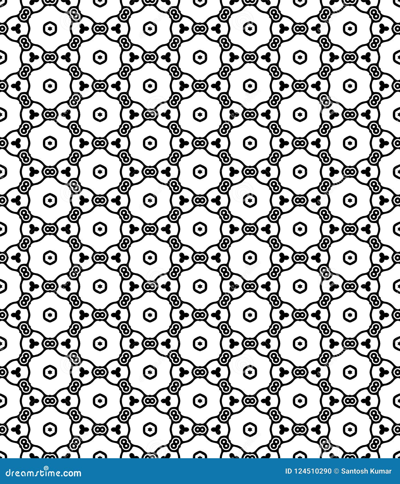 Seamless Pattern Black and White Stock Vector - Illustration of ...