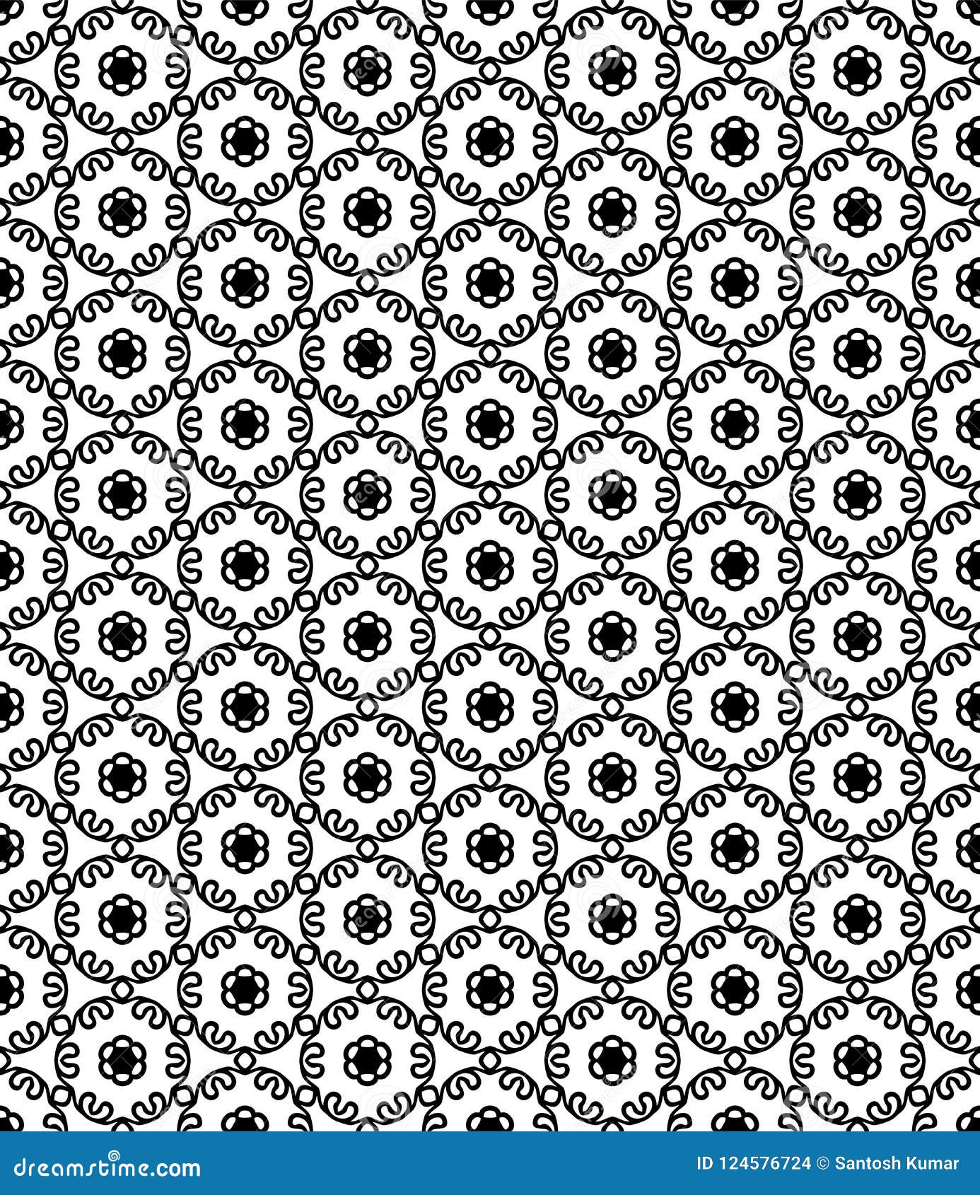 Seamless Pattern Black and White Stock Vector - Illustration of ...