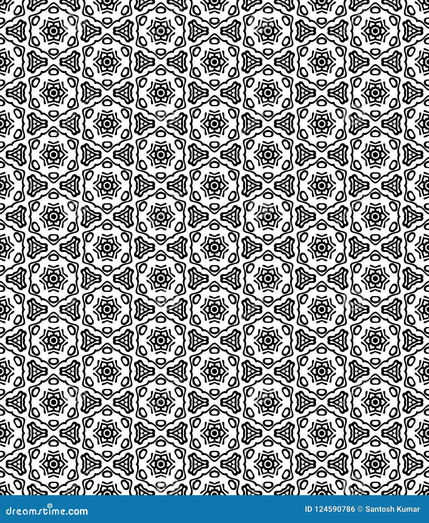 Seamless Pattern Black and White Stock Vector - Illustration of fabric ...