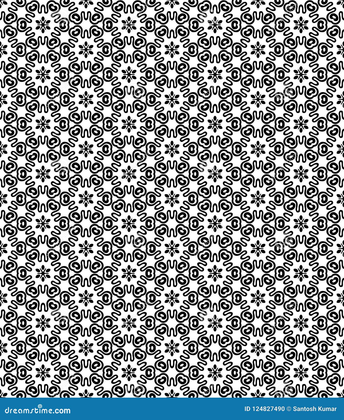 Seamless Pattern Black and White Stock Vector - Illustration of ...