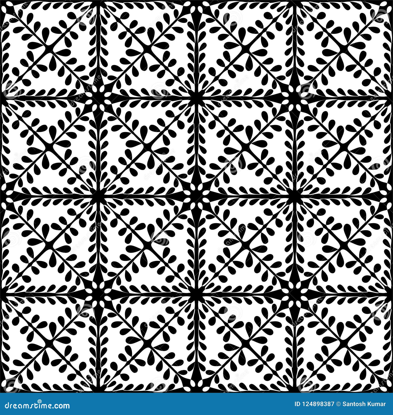 Seamless Pattern Black and White Stock Vector - Illustration of design ...