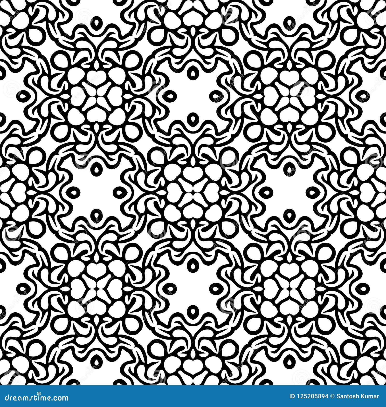 Seamless Pattern Black and White Stock Vector - Illustration of colors ...