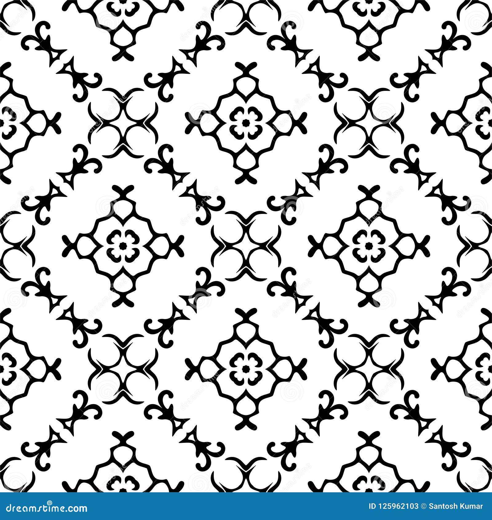 Seamless Pattern Black and White Stock Vector - Illustration of texture ...