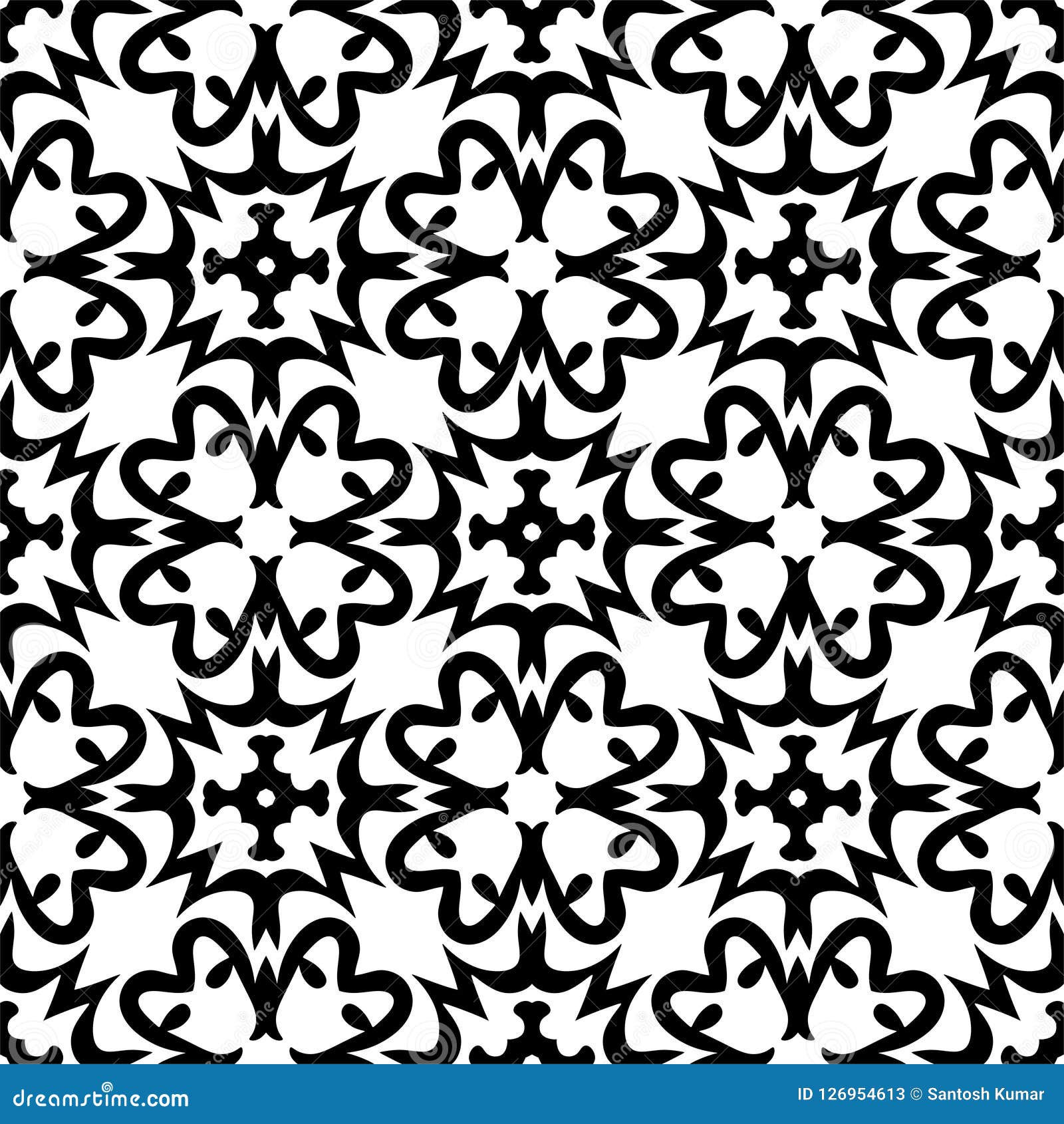 Seamless Pattern Black and White Stock Vector - Illustration of texture ...