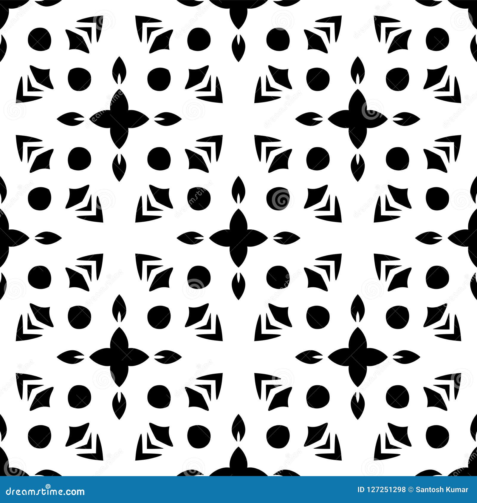 Seamless Pattern Black and White Stock Vector - Illustration of element ...