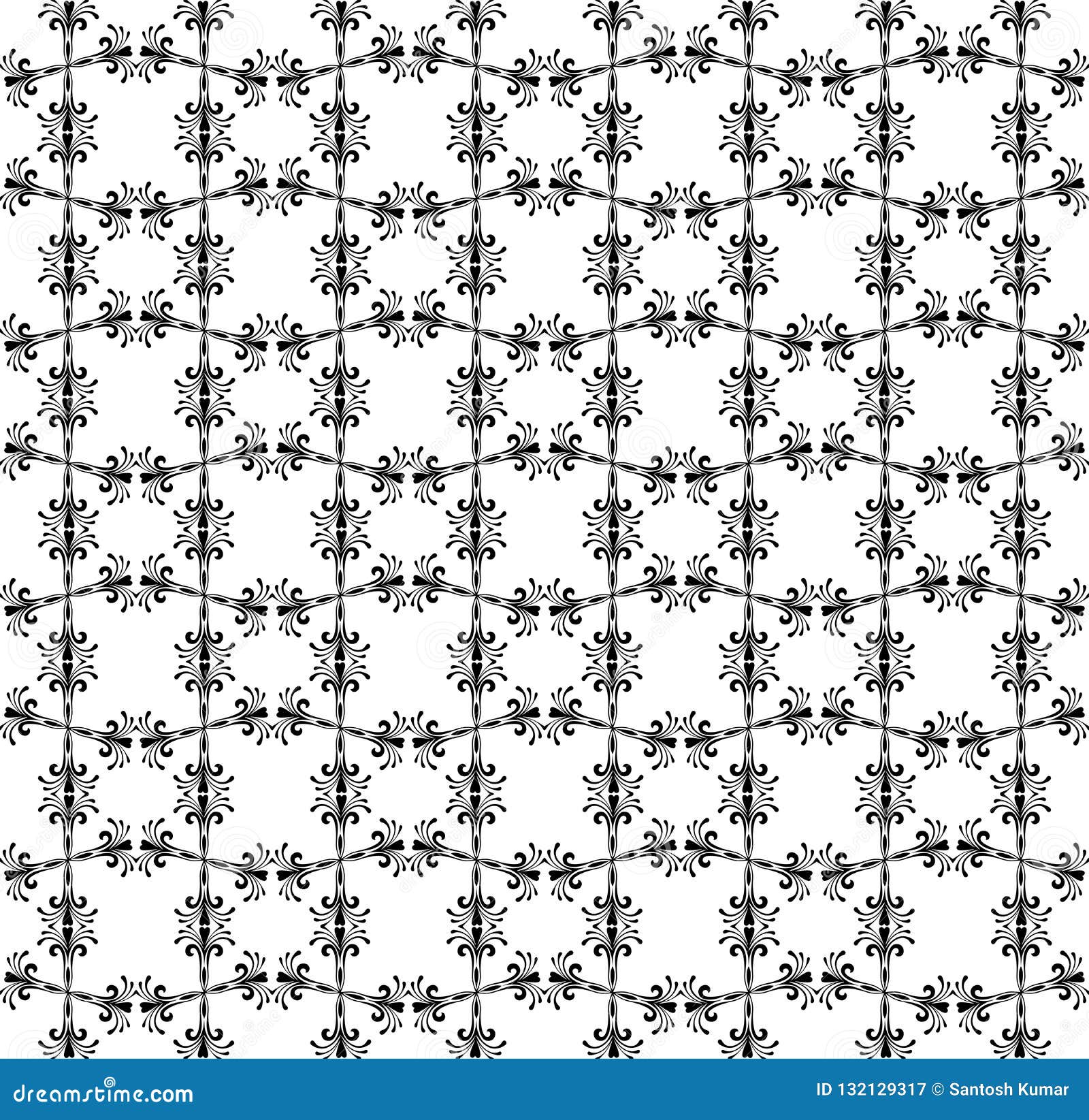 Seamless Pattern Black and White Stock Vector - Illustration of texture ...