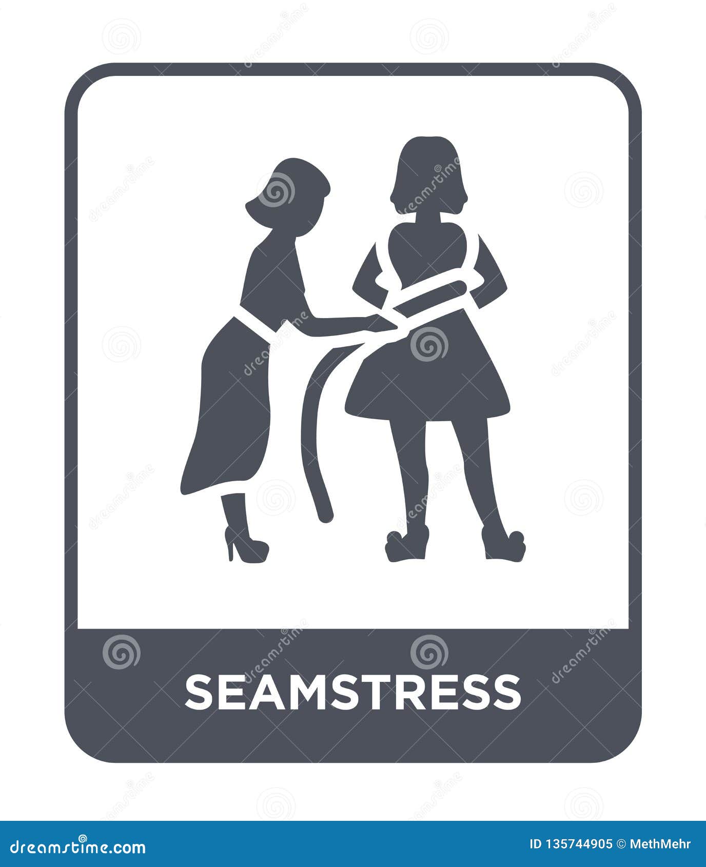 Seamstress Icon In Trendy Design Style Seamstress Icon Isolated On