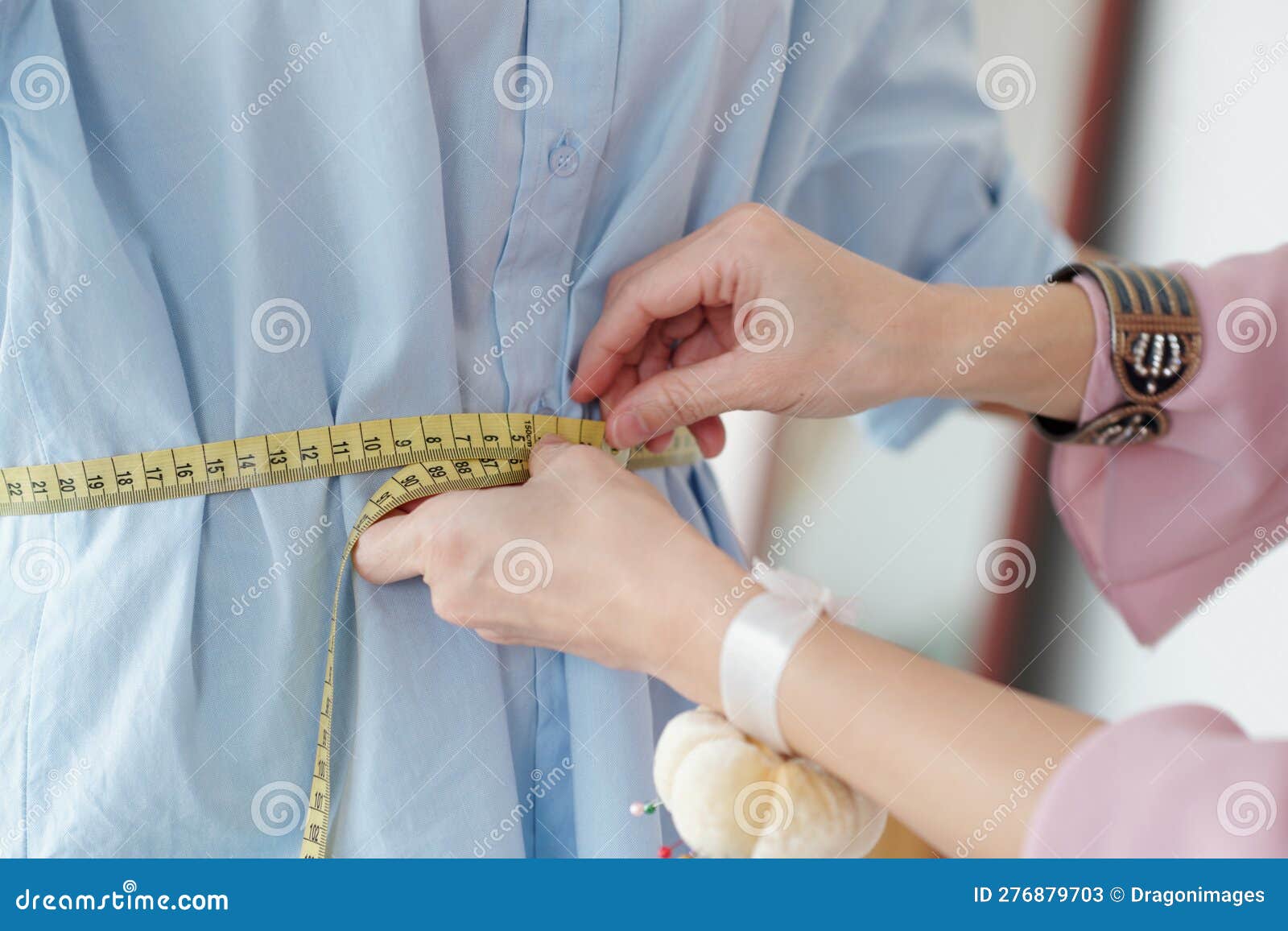 Seamstress Measuring Waist stock image. Image of business - 276879703