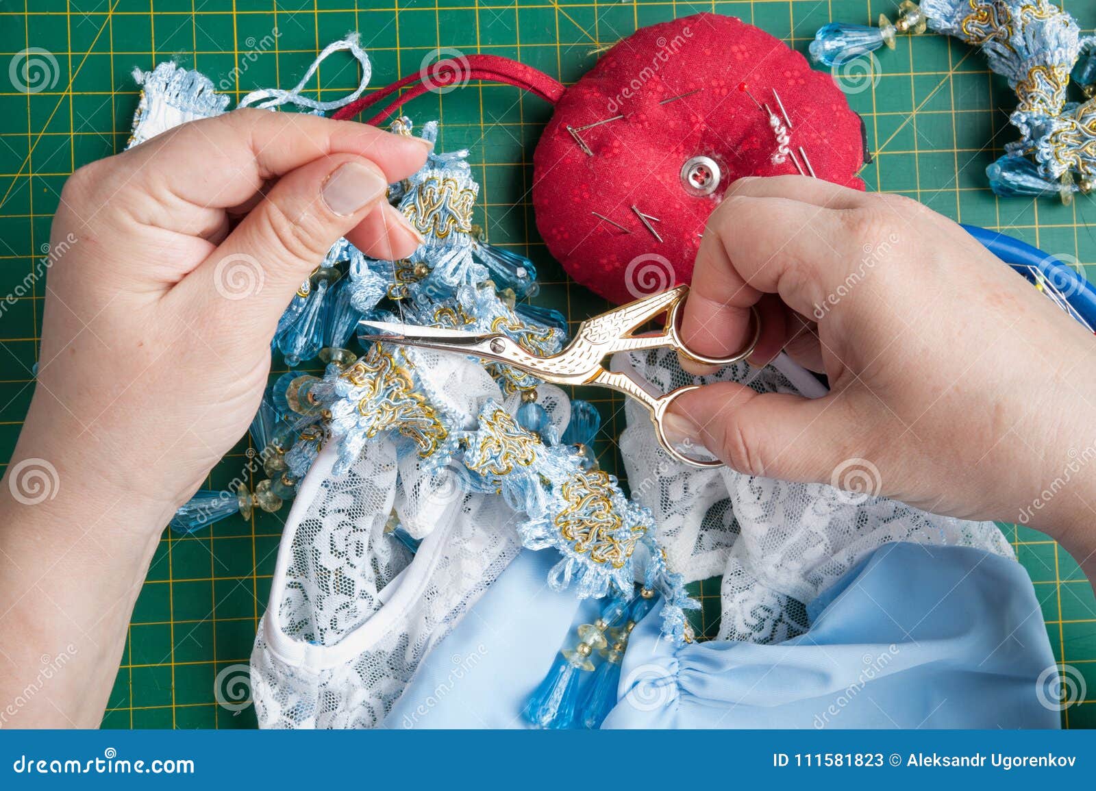 Seamstress with Sewing Scissors Stock Image - Image of craft, workshop ...