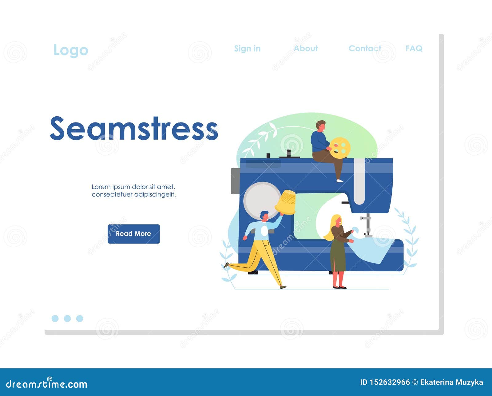 Seamstress Vector Website Landing Page Design Template Stock Vector ...