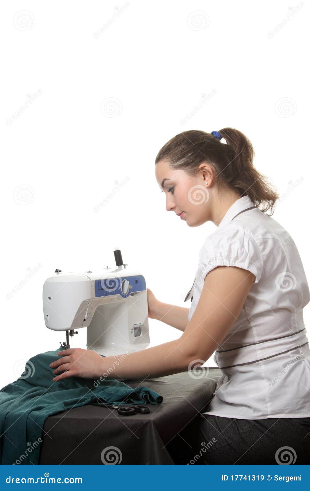 Seamstress Work On The Sewing-machine Stock Image - Image of industry ...