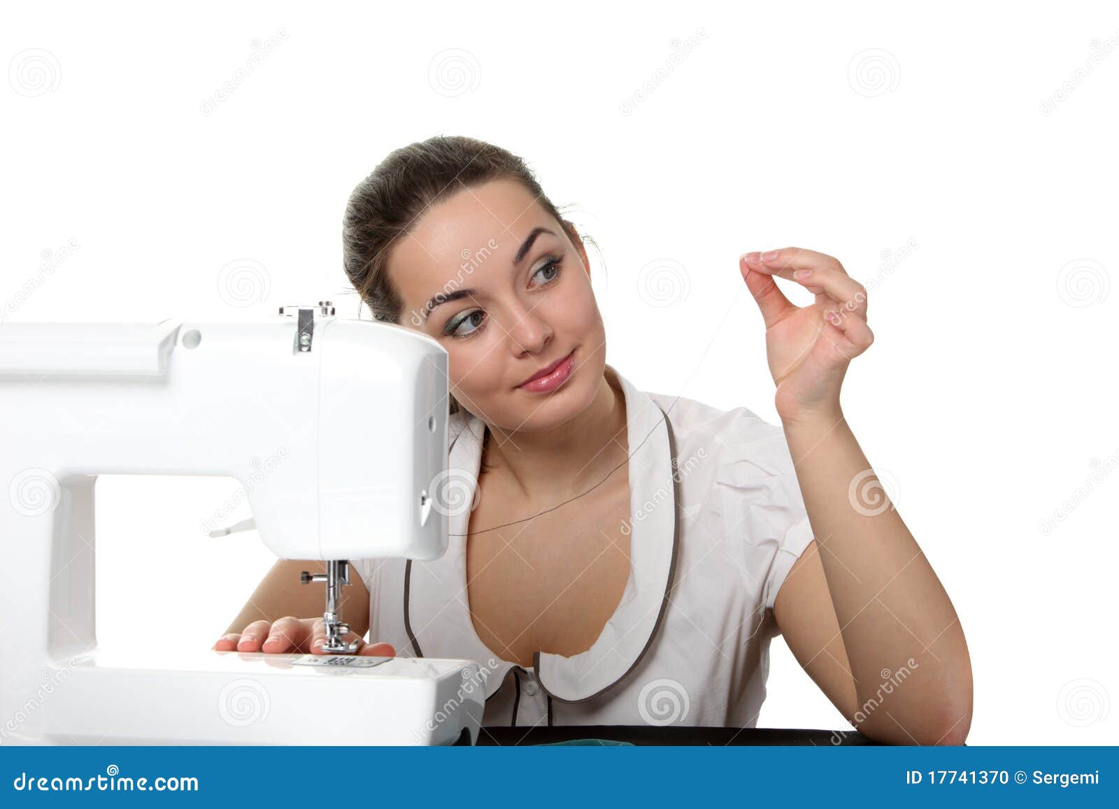 Seamstress Work on the Sewing-machine Stock Photo - Image of adult ...