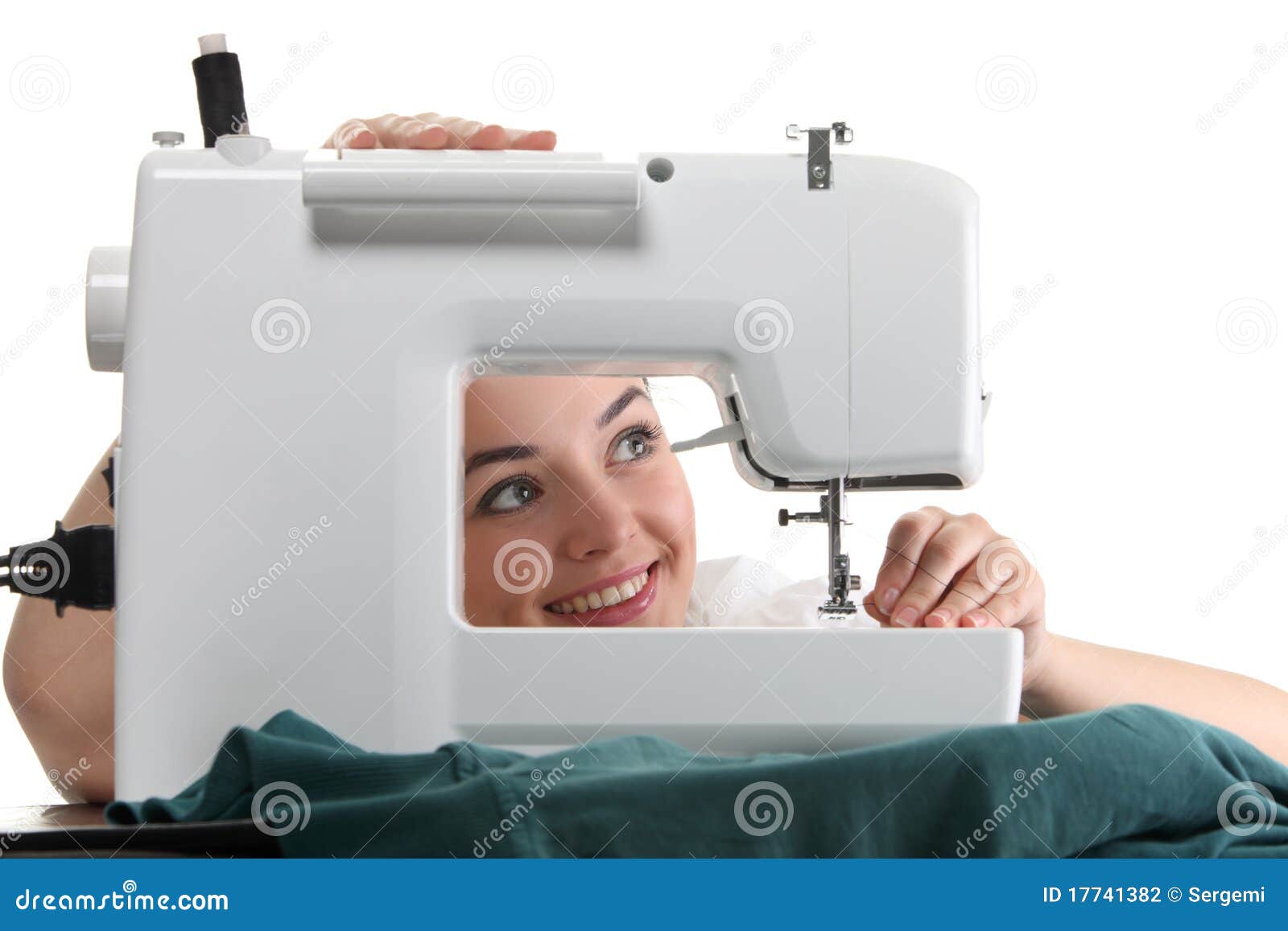 Seamstress Work on the Sewing-machine Stock Photo - Image of caucasian ...