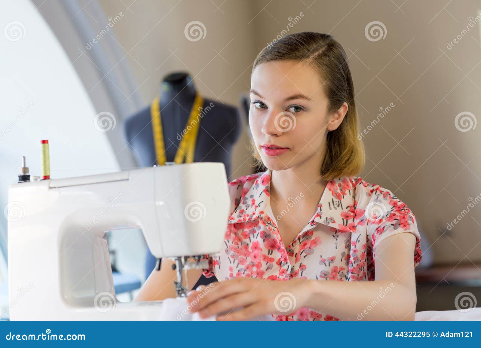 Seamstress at work stock image. Image of modiste, happy - 44322295