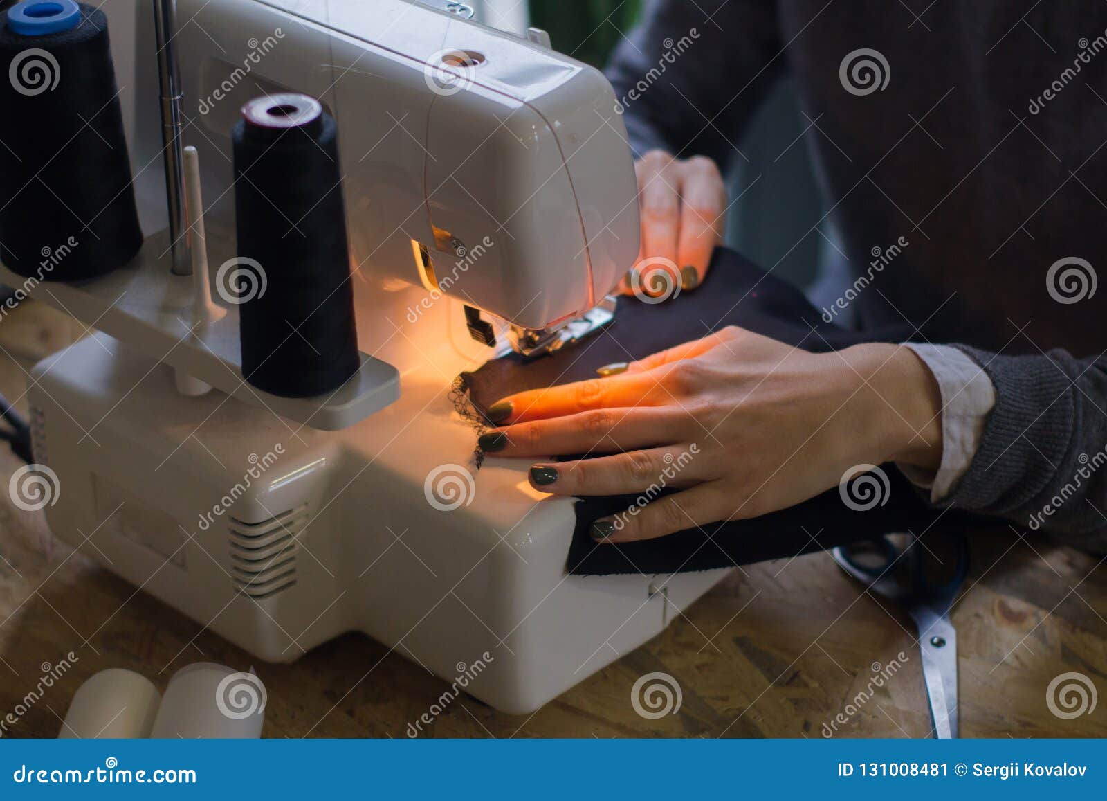 Seamstress Workshop , Processes of Tailor Working at Studio with ...