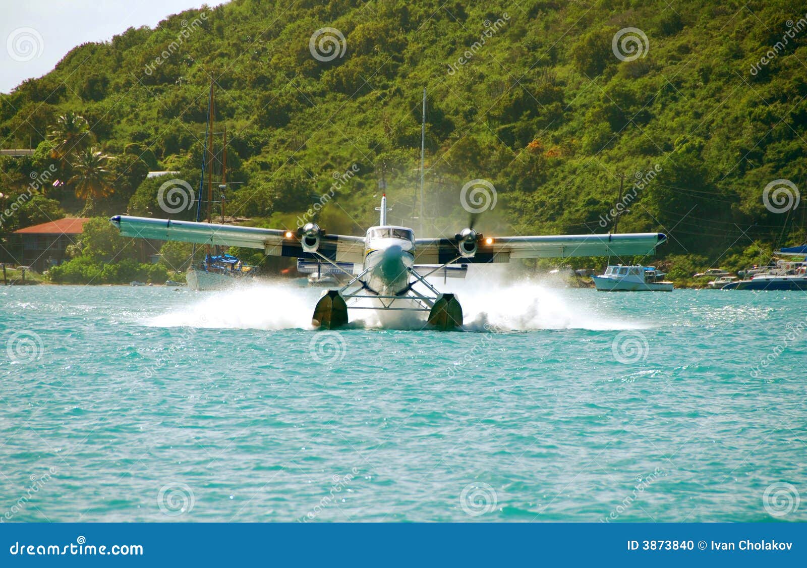 Seaplane landing stock photo. Image of plane, trip, flying - 3873840