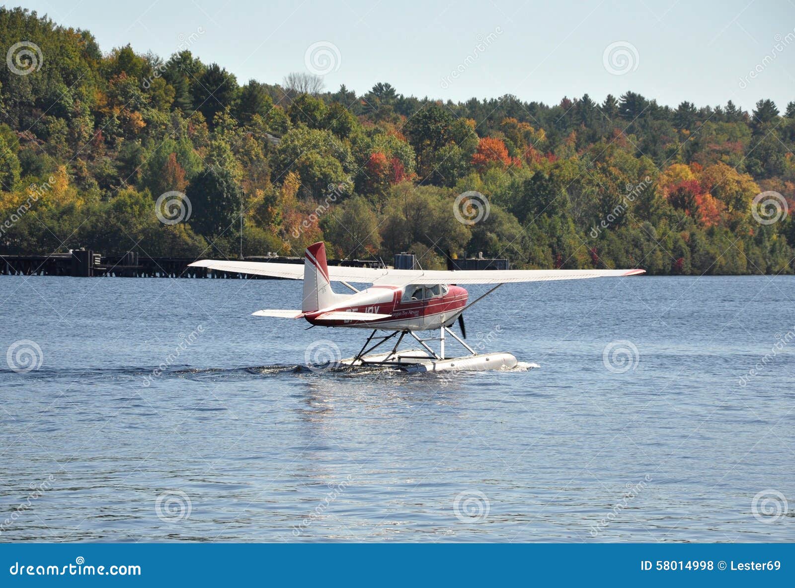 Commercial Seaplane At Lake. Small And Sport Aircraft. General Aviation ...