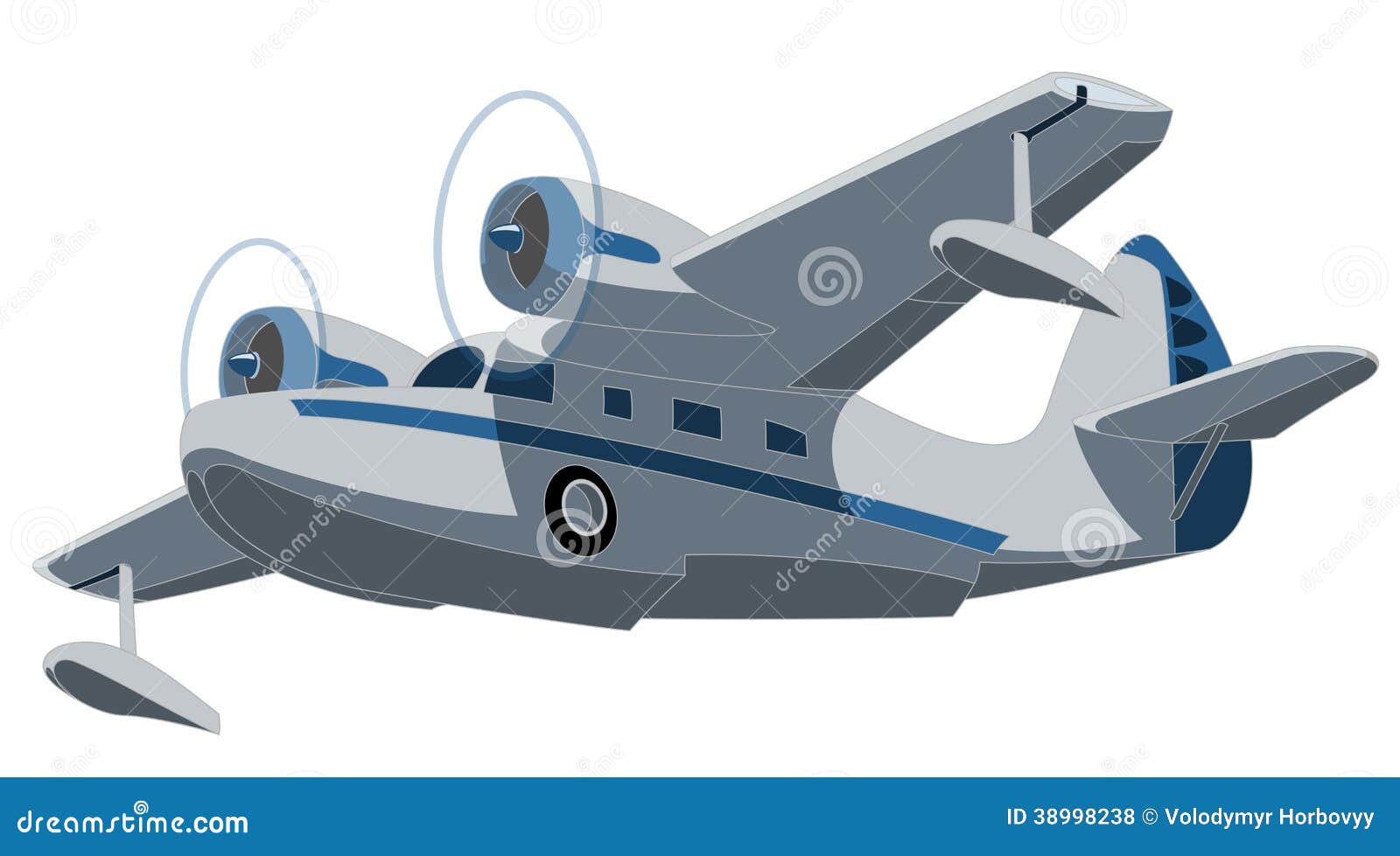 Seaplane Silhouette Cartoon Vector | CartoonDealer.com #43356229