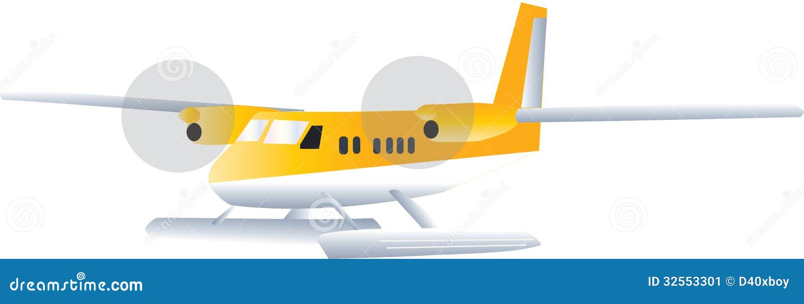 Seaplane Transportation Cartoon Character Perspective View Vector ...