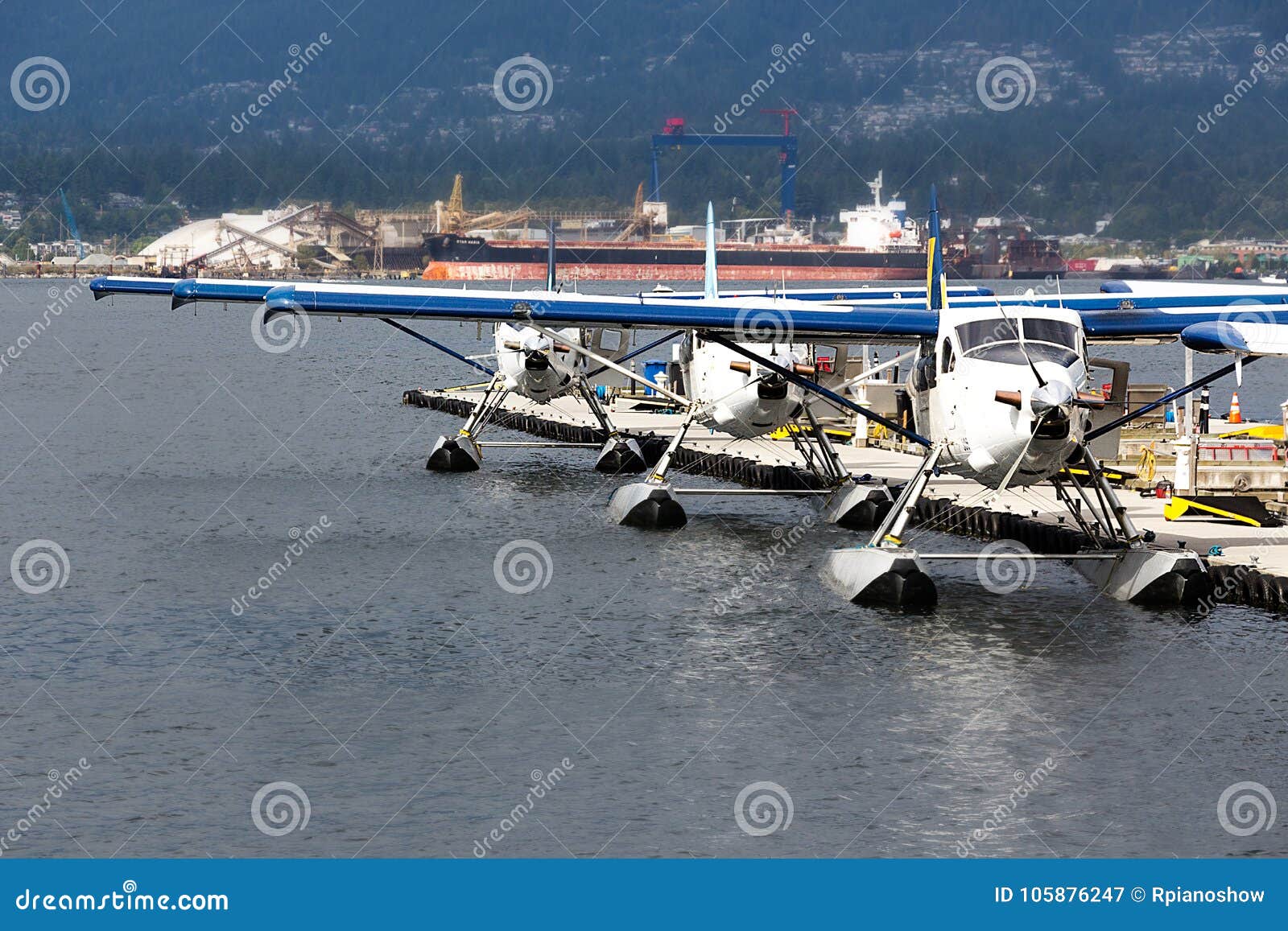 Seaplanes Moored in Vancouver, Canada. Stock Image - Image of airplane ...
