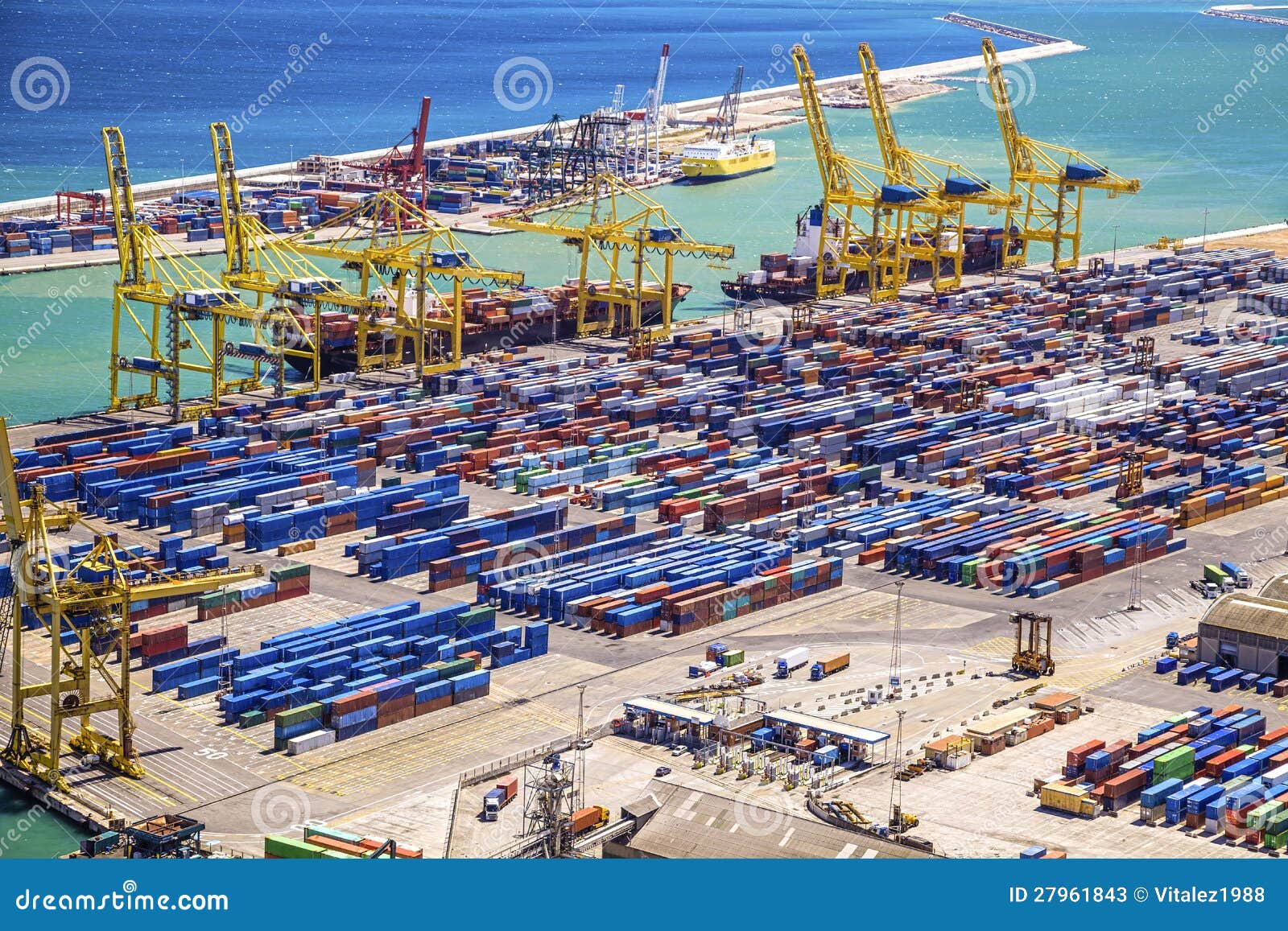 Seaport stock image. Image of block, dock, harbour, import - 27961843