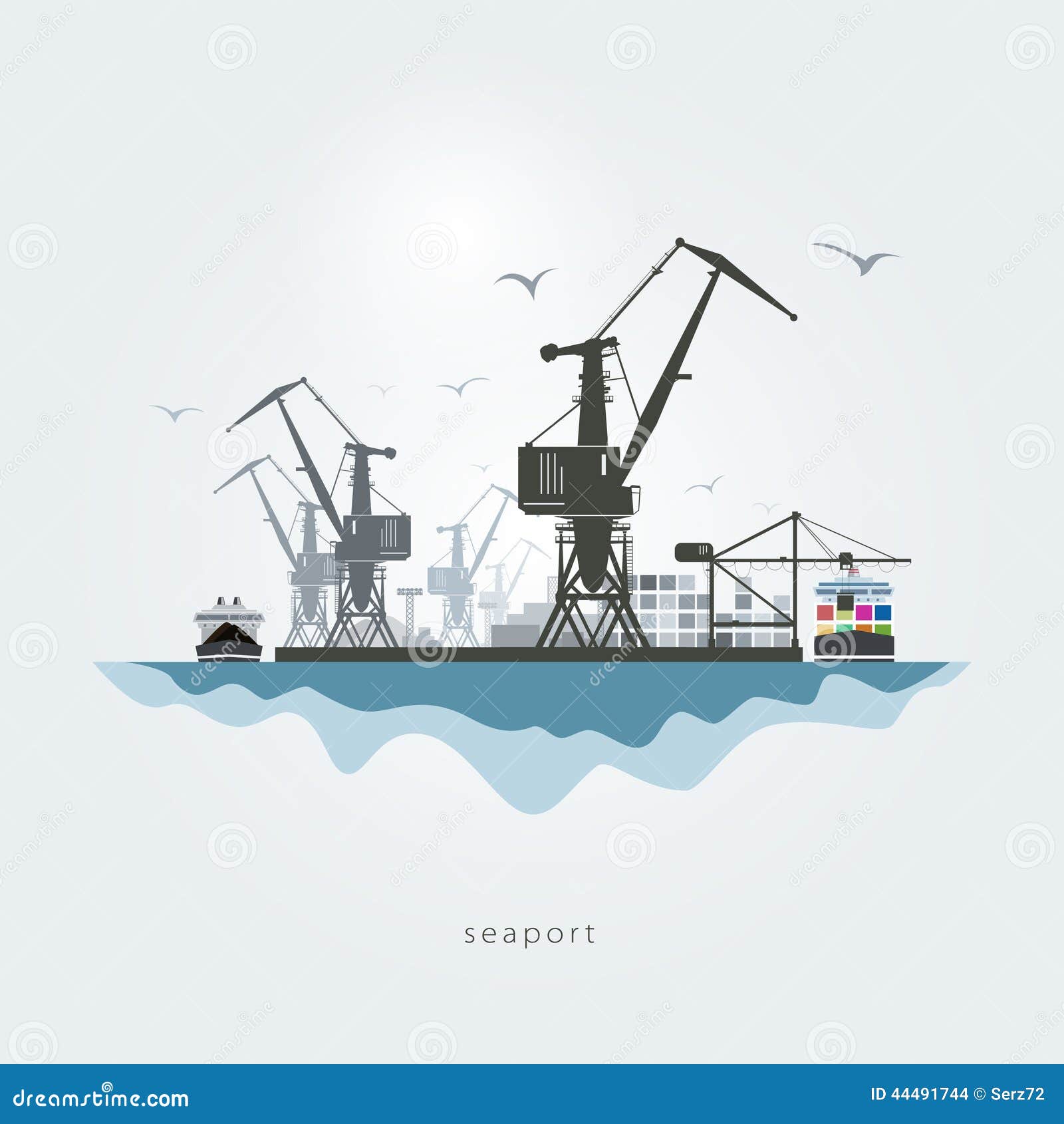 Seaport Cartoon Vector | CartoonDealer.com #31274513