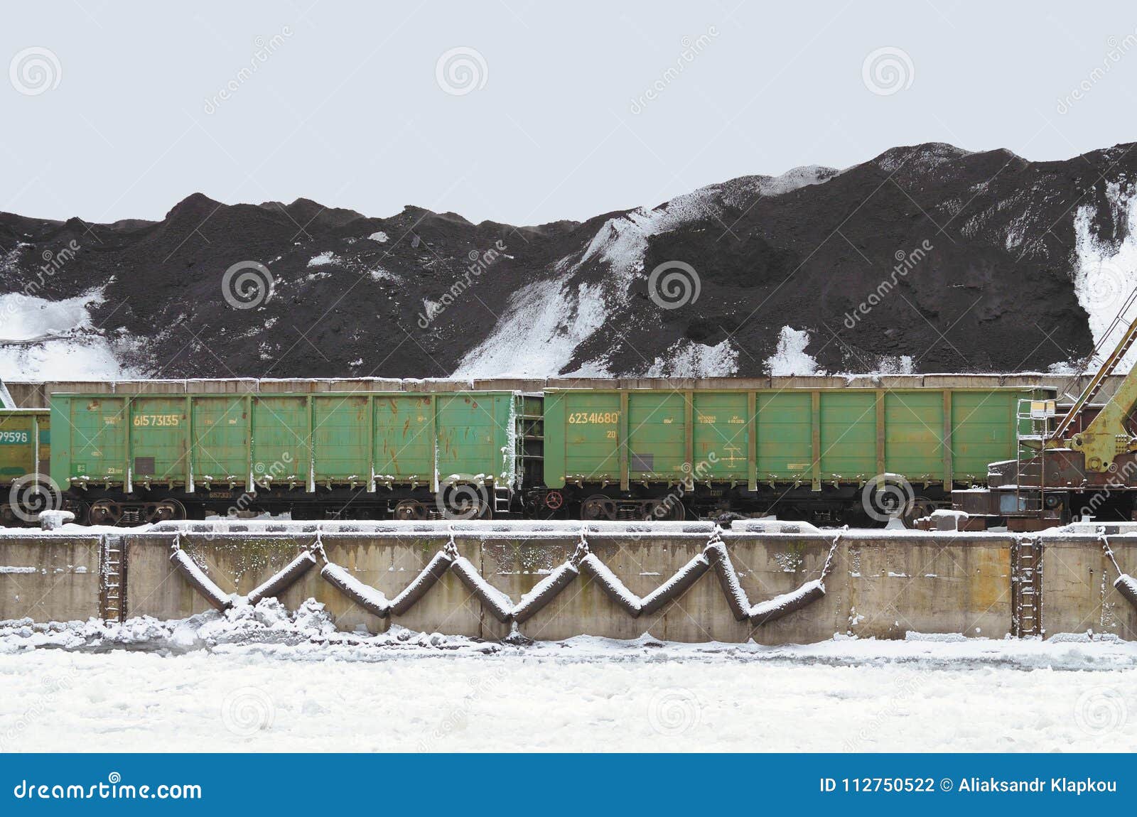 Unloading of Coal from Railway Wagons. Stock Photo - Image of rail ...