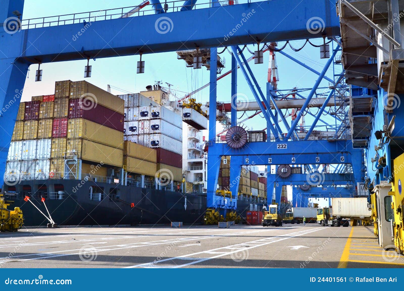 Seaport Freight with Shipping Cargo Stock Image - Image of ...