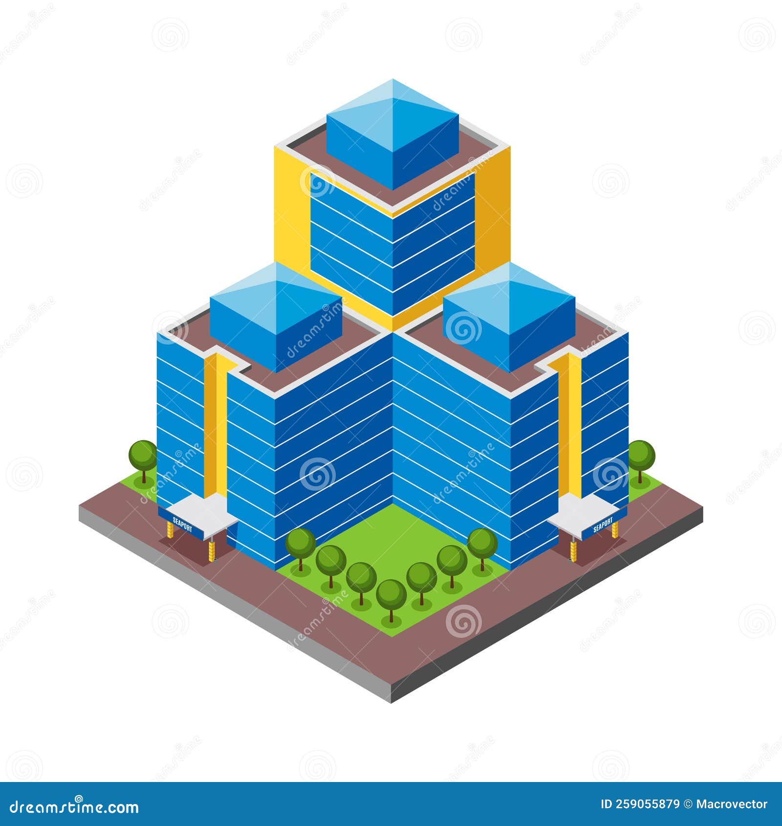 Seaport Isometric Illustration Stock Illustration - Illustration of ...