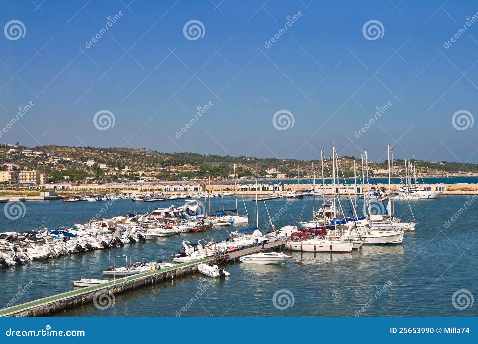 Seaport of Vieste. Puglia. Italy. Stock Photo - Image of exterior ...