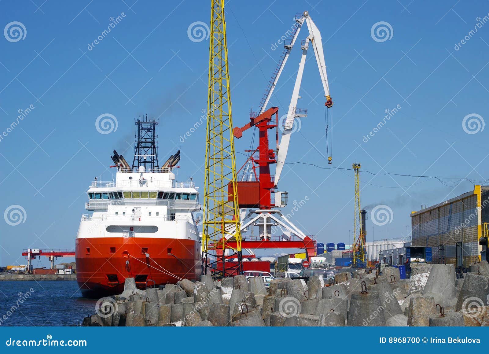 In seaports stock photo. Image of white, concrete, high - 8968700