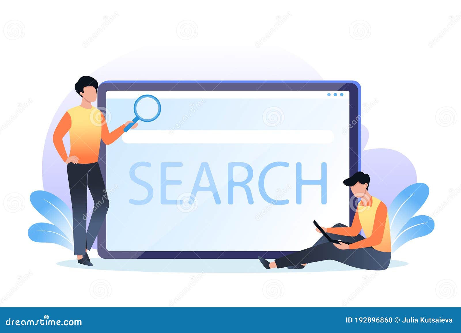 Web Search Page, Flat Design Illustration for Banner, Presentation ...