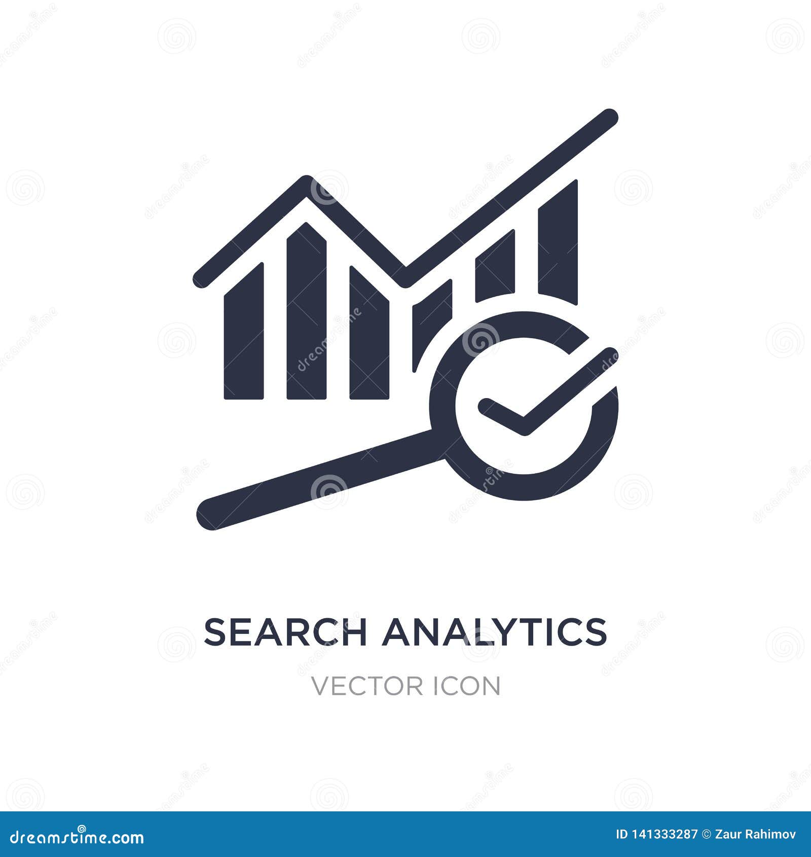 Search Analytics Icon on White Background. Simple Element Illustration ...