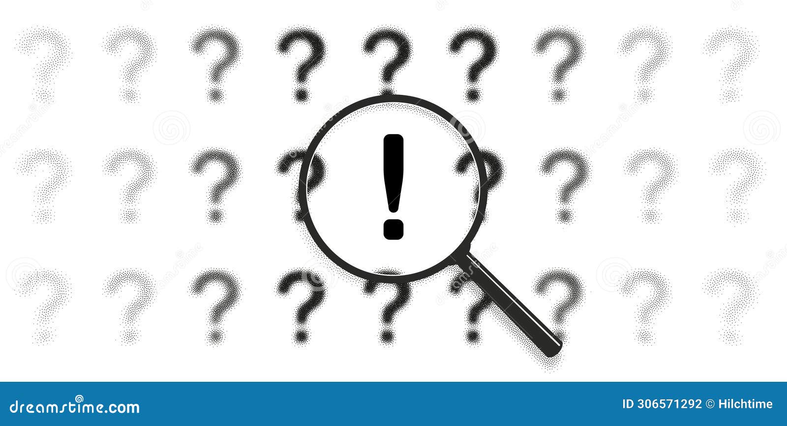 Search Answer Idea, Problem Solution Concept. Exclamation Point between ...