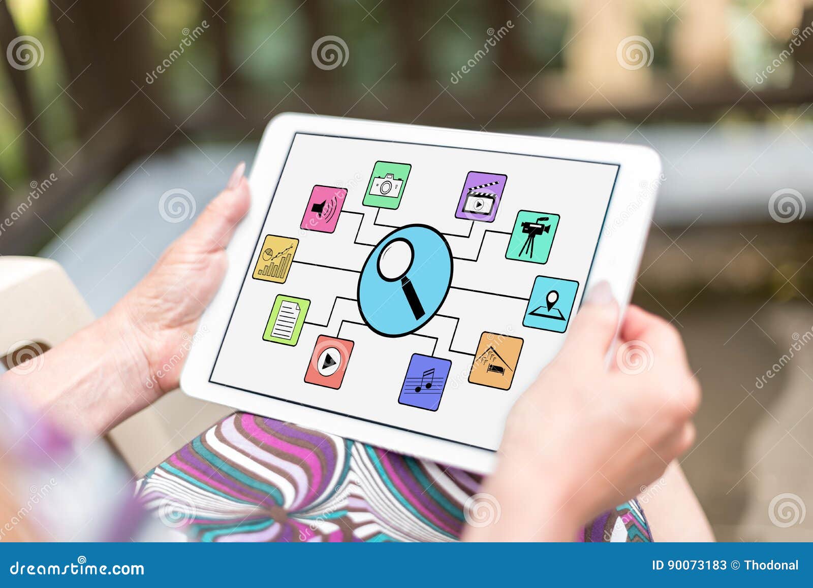 Search for Apps Concept on a Tablet Stock Image - Image of link, mobile ...