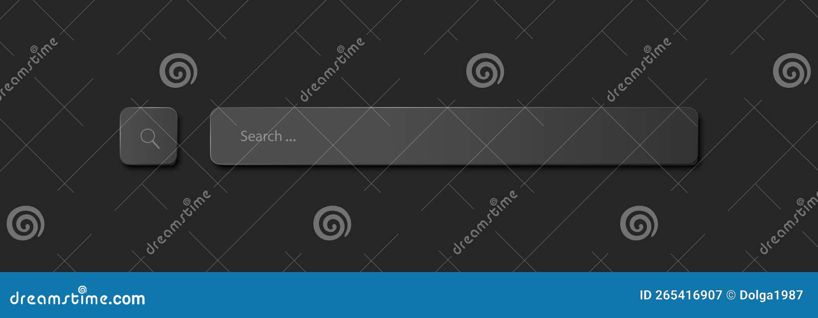 Search Bar on a Black Background. Realistic Search Icon Stock Vector ...