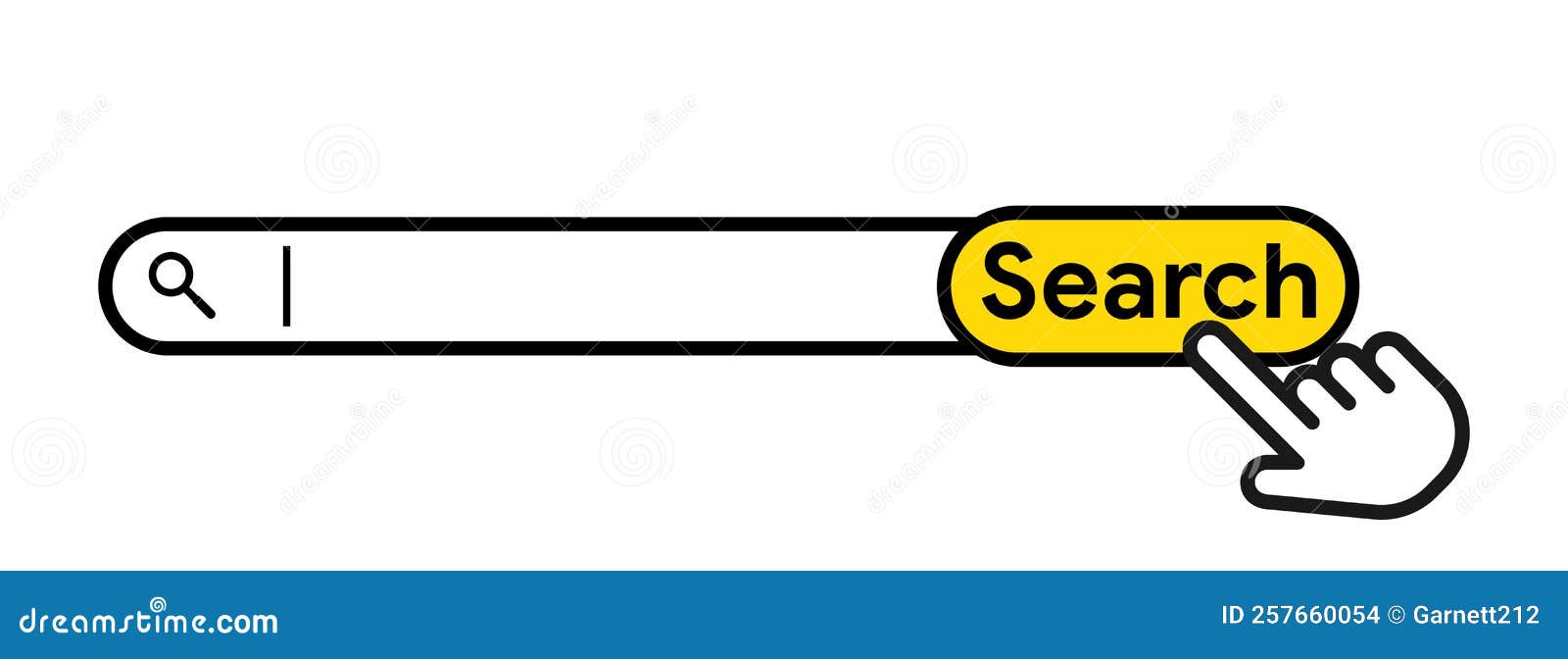 A Search Bar in the Browser with a Yellow Search Button. the Icon of ...