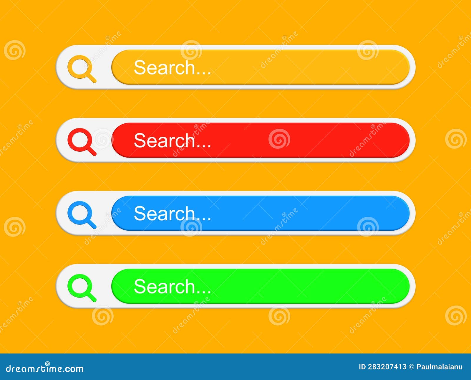 Search Bar Collection for UI UX Design and Web Site Templates on Orange ...