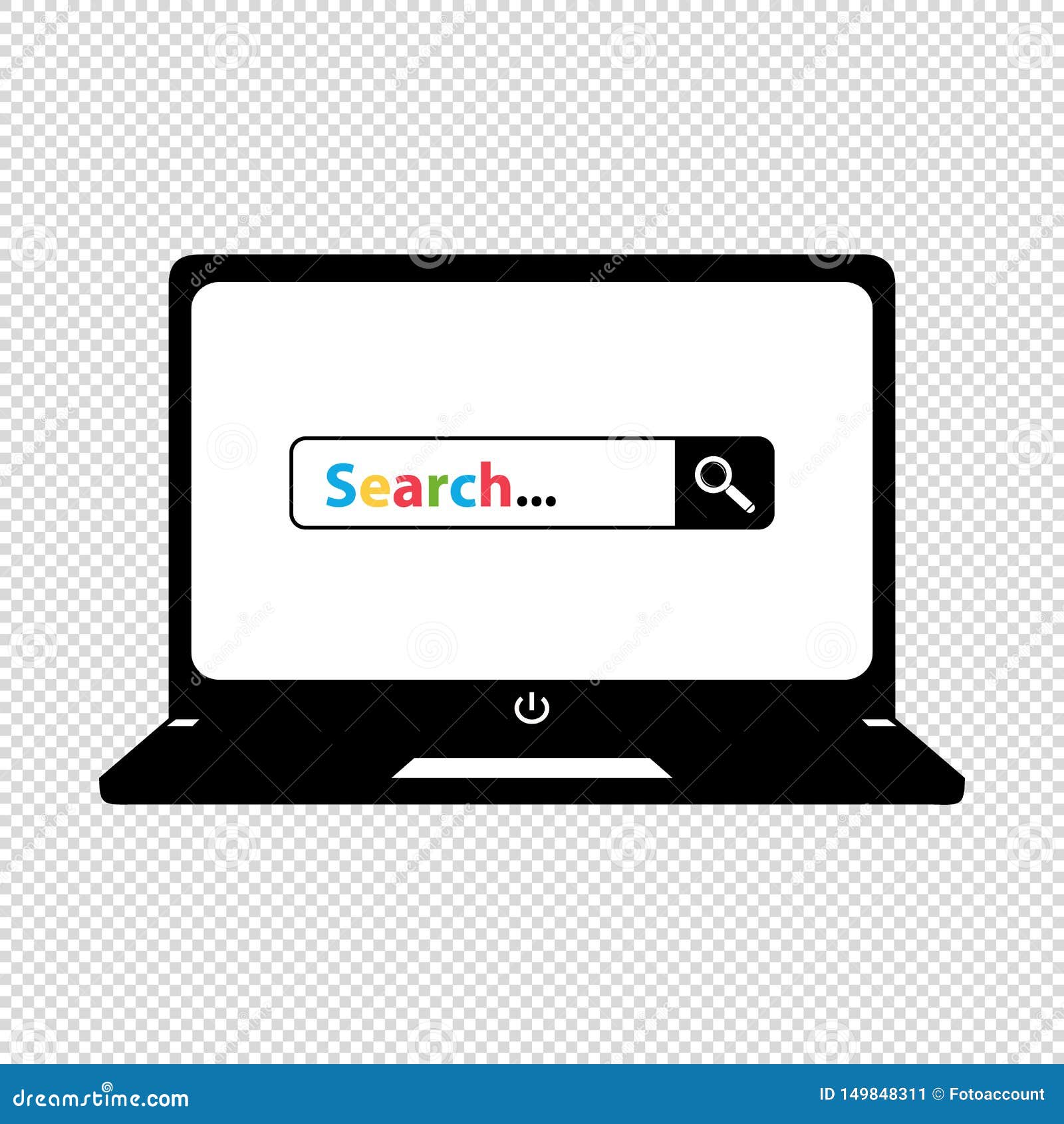 Search Bar on Computer Screen - Vector Illustration - Isolated on ...