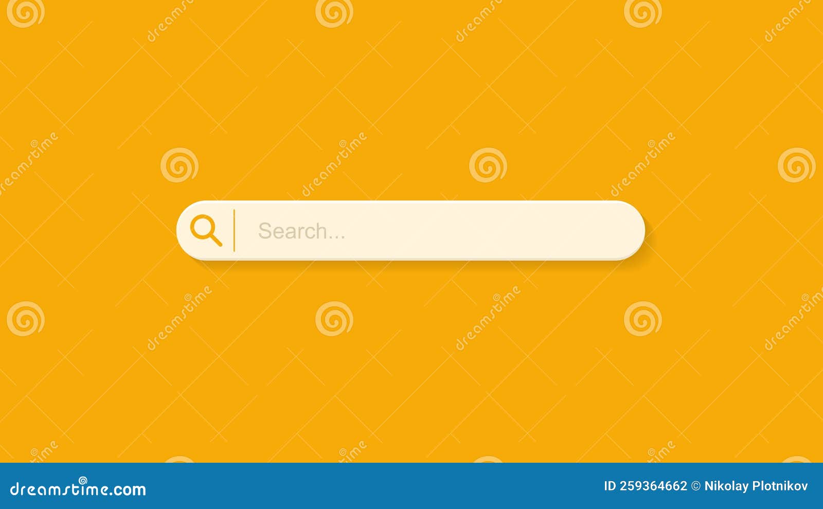 Search Bar Design Element on Orange Background. Browser Button for ...