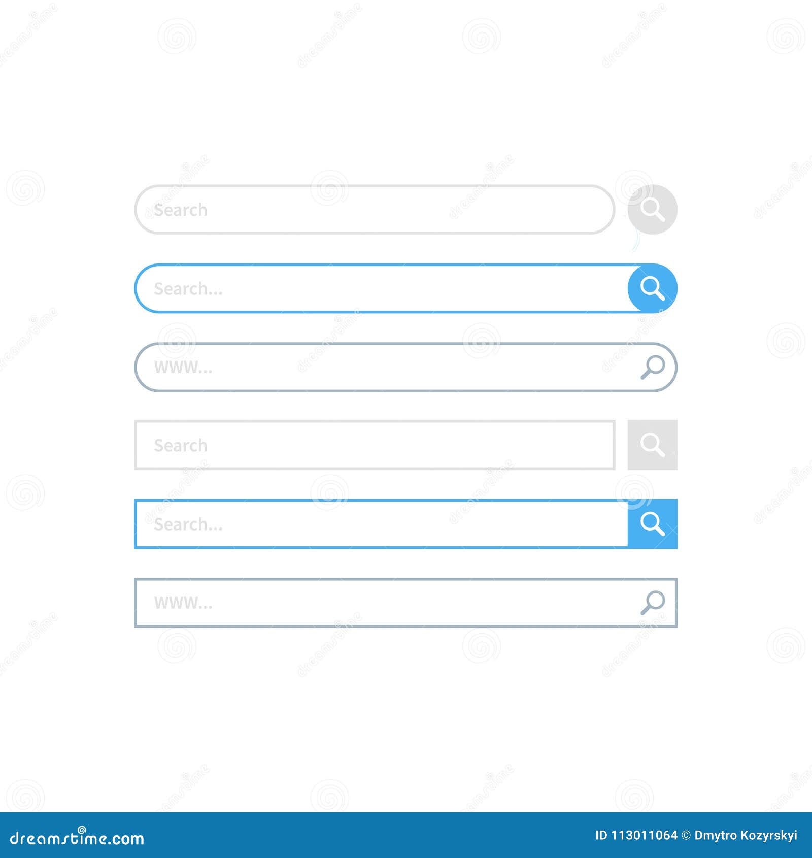 Search Bar Design, Set of Search Boxes Ui - Ux Design and Web Site ...