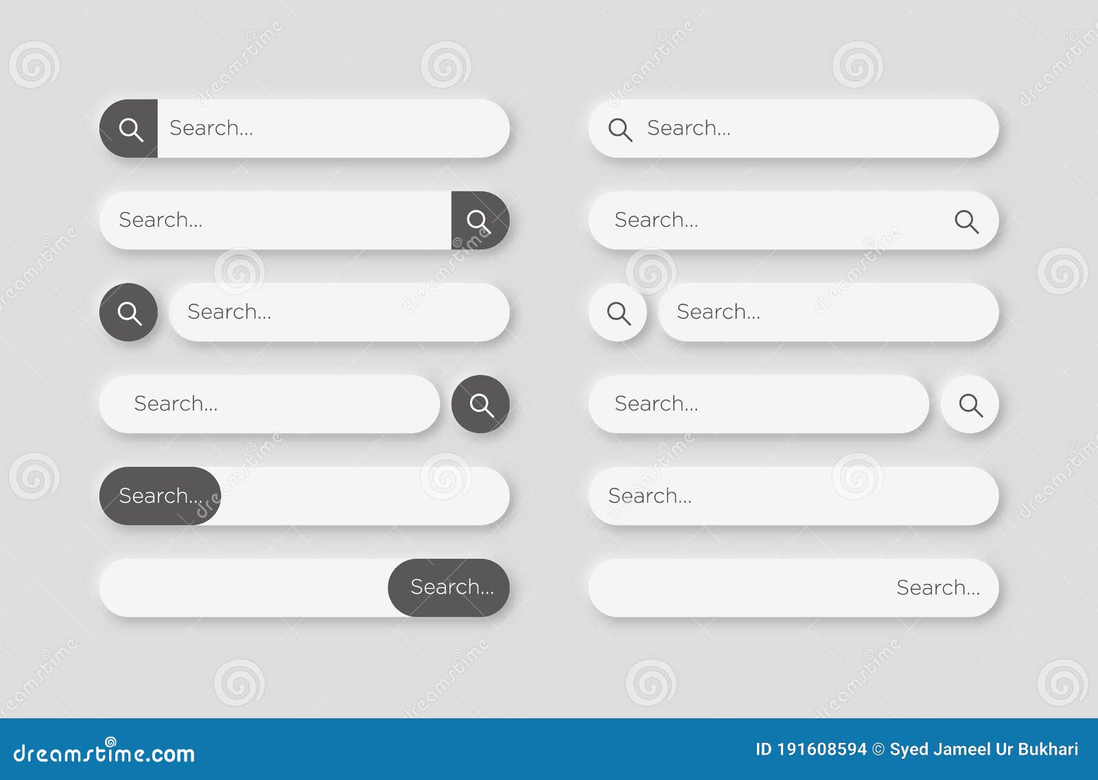 Search Bar Design Web UI Elements Stock Vector - Illustration of icon ...