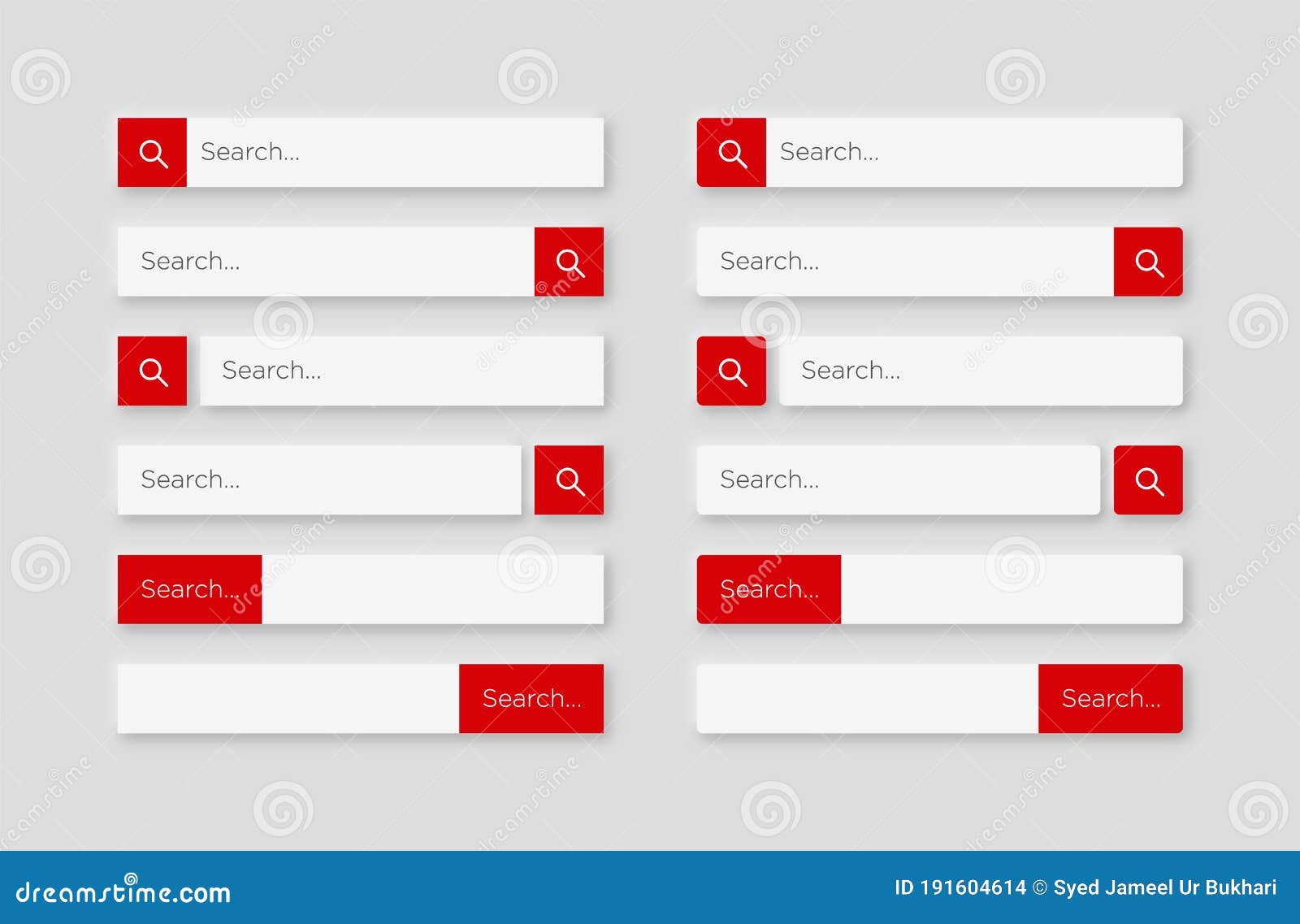 Search Bar Design Web UI Elements Stock Vector - Illustration of arrow, round: 191604614