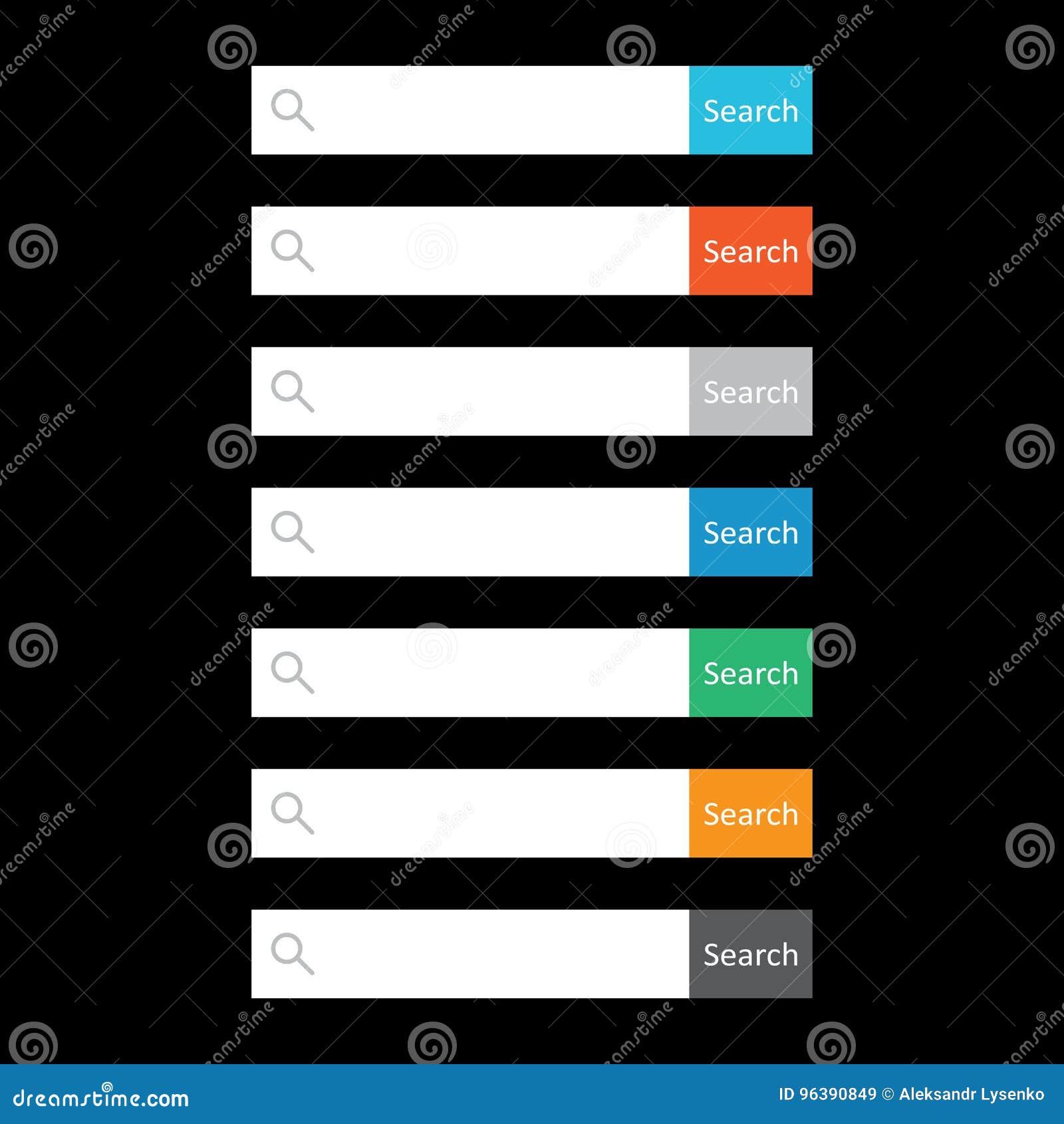 Search Bar Field. Set Vector Interface Elements with Search Stock ...