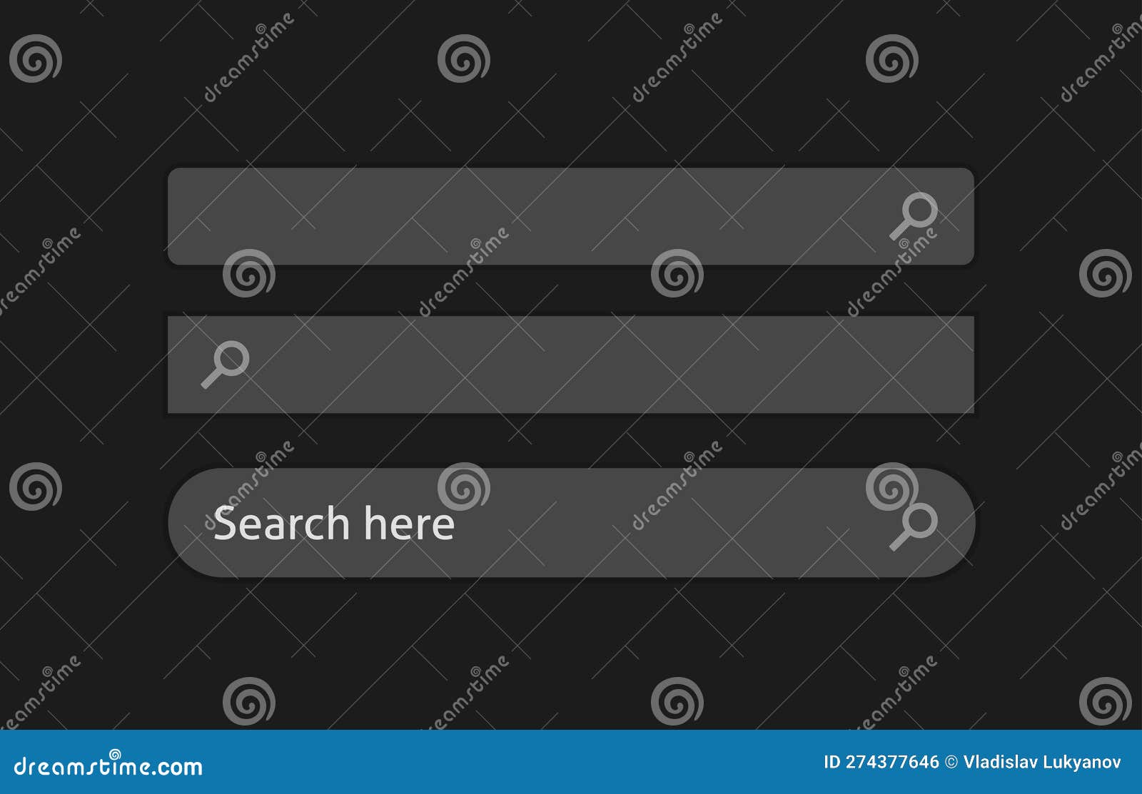 Search Bar Field Ui Box Dark Element Vector Graphic Design, Menu ...