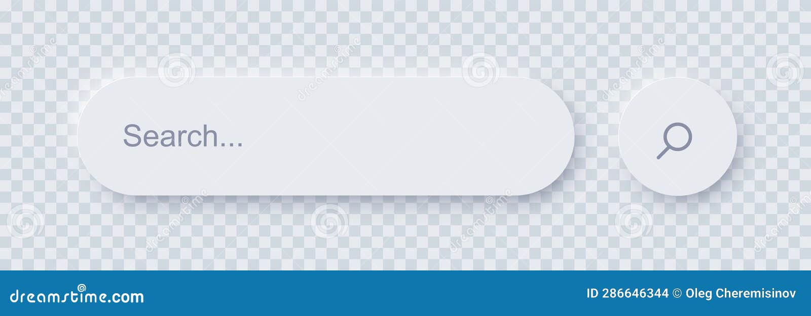 Search Bar Form Template of Neomorphic Interface. Neomorphism Design ...