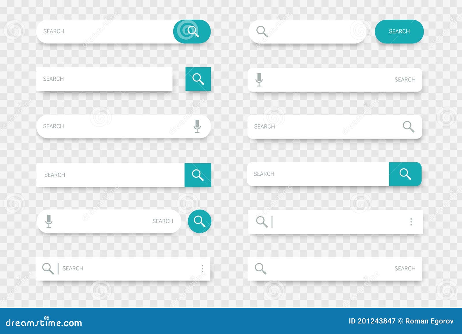 Search Bar. Input Lines with Find Buttons, Magnifier and Microphone ...