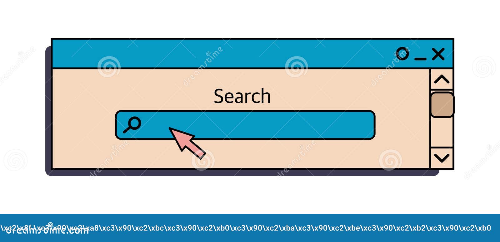The Search Bar is an Interface Element of an Old Windows PC from the ...